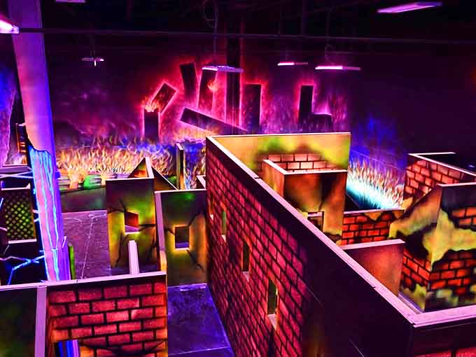 The laser tag maze glows with otherworldly colors, transforming ordinary accountants and soccer moms into tactical commandos with something to prove.