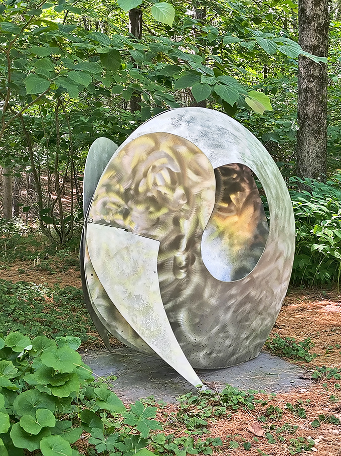 This gleaming sculpture catches light like it's showing off, and honestly, it has every right to be proud.