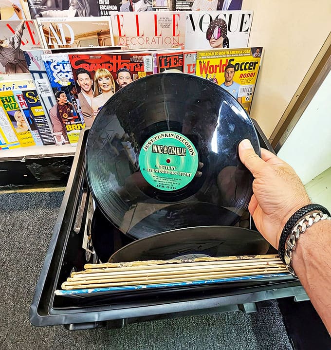 Vinyl records add musical dimension to this literary haven, with rare finds waiting for the right collector.