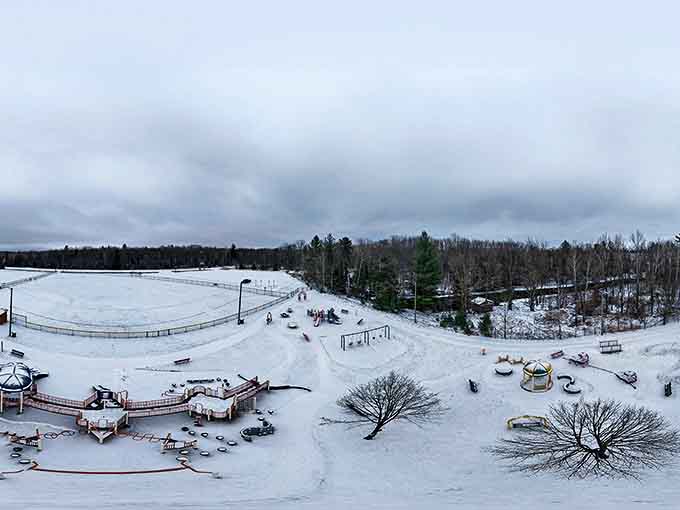 Winter transforms Hillman into a snow-globe wonderland where ice fishing villages pop up like miniature frontier towns.