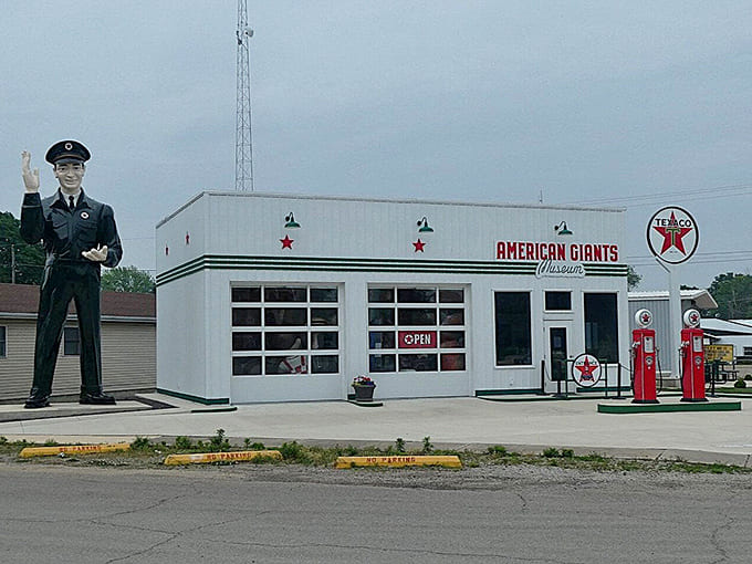 The white building with classic styling reminds visitors of simpler times on American highways.