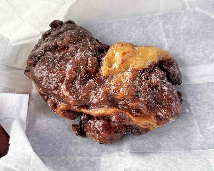 This apple fritter is so gloriously oversized it makes regular fritters look like they're not even trying.