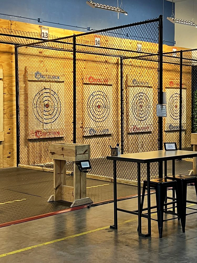 Channel your inner Viking at the axe-throwing facility, where stress relief comes with a satisfying "thunk!"