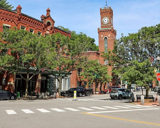 Bridge Street offers views of both historic buildings and the natural beauty of the Connecticut River.