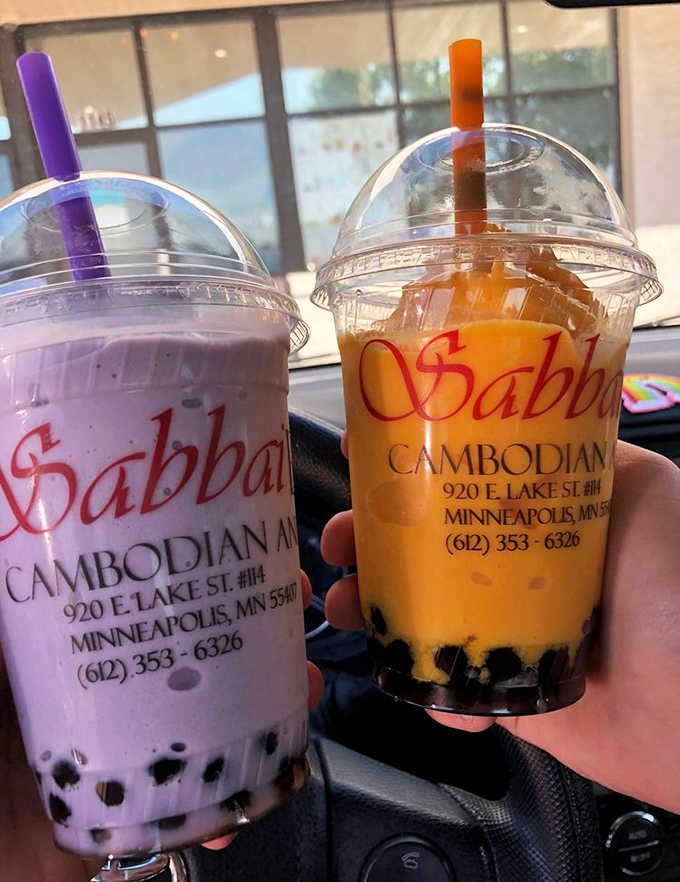 Bubble tea paradise! These Cambodian-inspired refreshments offer the perfect sweet counterpoint to the savory-sweet donuts.