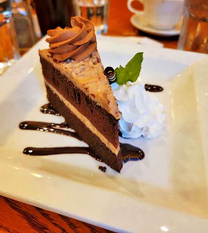 Chocolate cake so decadent it should require a permission slip &ndash; layers of rich cake and creamy frosting that'll make you forget your diet resolutions.