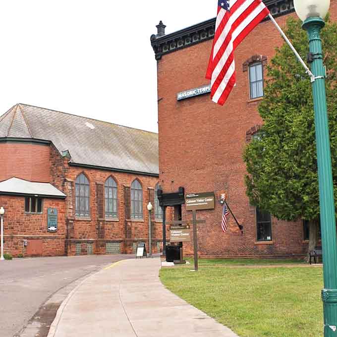 Calumet Visitor Center: The former headquarters of copper mining operations now welcomes visitors with exhibits explaining how this remote outpost became an industrial powerhouse.
