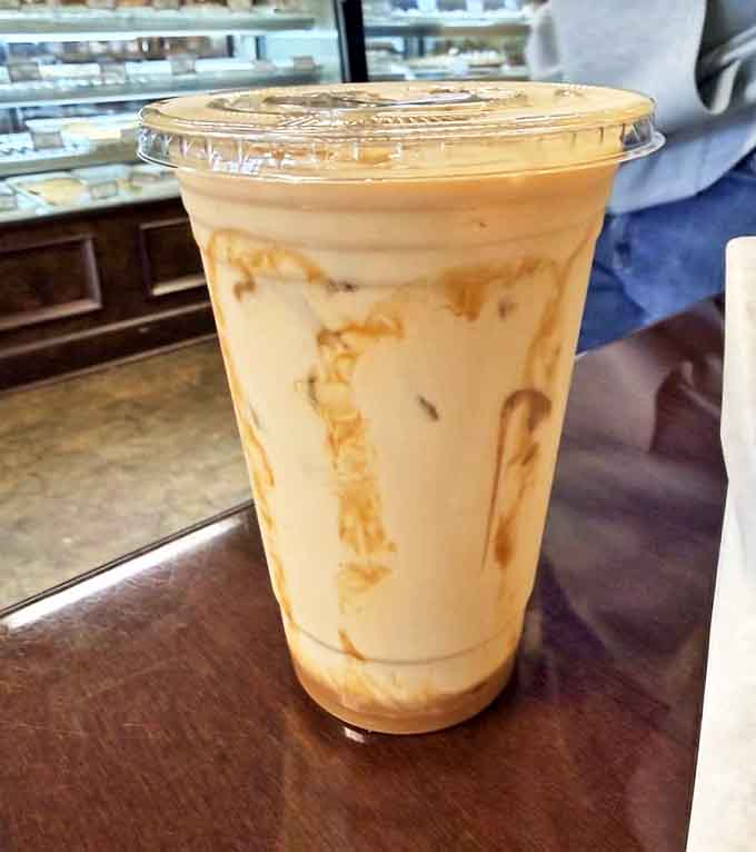 Hypnotic swirls of caramel transform ordinary iced coffee into what could be Florida's most photogenic beverage.