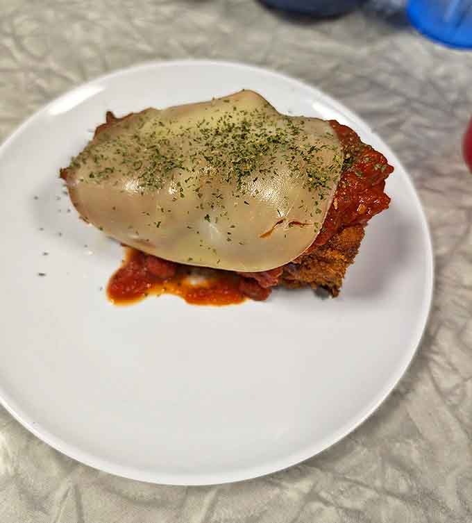 Chicken parmesan that's traveled from Italy to Ohio and picked up some Midwestern hospitality along the way.