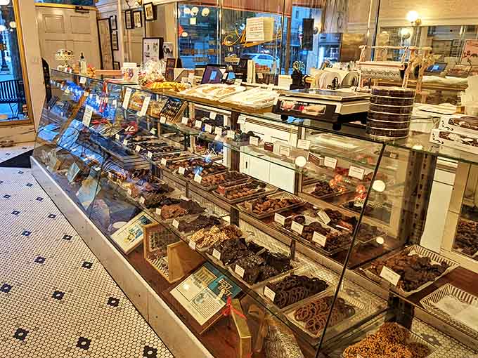 The dessert showcase is a museum of edible art, with each treat handcrafted using techniques passed down through generations.