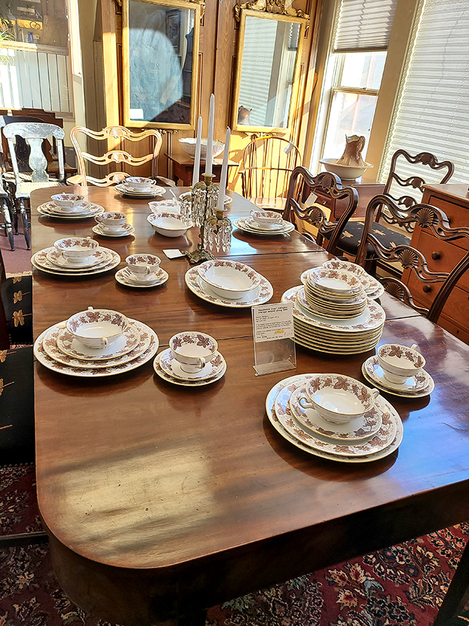 This formal dining set isn't just waiting for dinner guests&mdash;it's waiting for new stories to add to the countless meals it has already witnessed.