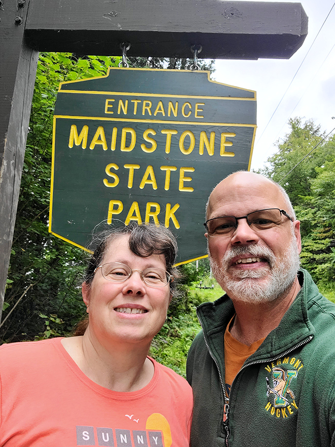 The entrance to Maidstone State Park welcomes visitors to one of Vermont's most pristine natural treasures, promising wilderness without Wi-Fi.