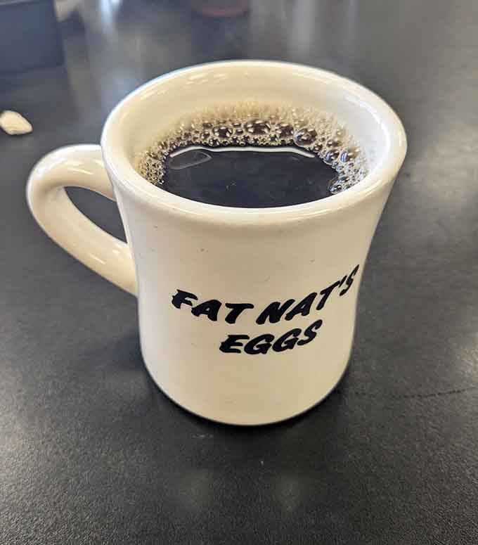 Coffee this good deserves its own mug, and thankfully it gets one at this breakfast paradise.