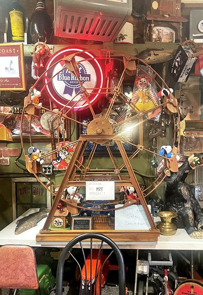 Not just decoration &ndash; this miniature Ferris wheel represents the whimsical spirit that makes Tackle Box 2 more than just a restaurant.