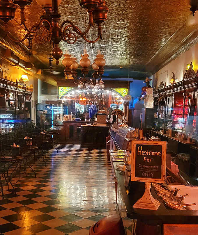 That checkered floor and tin ceiling have witnessed more sugar-induced joy than most places see in a lifetime.