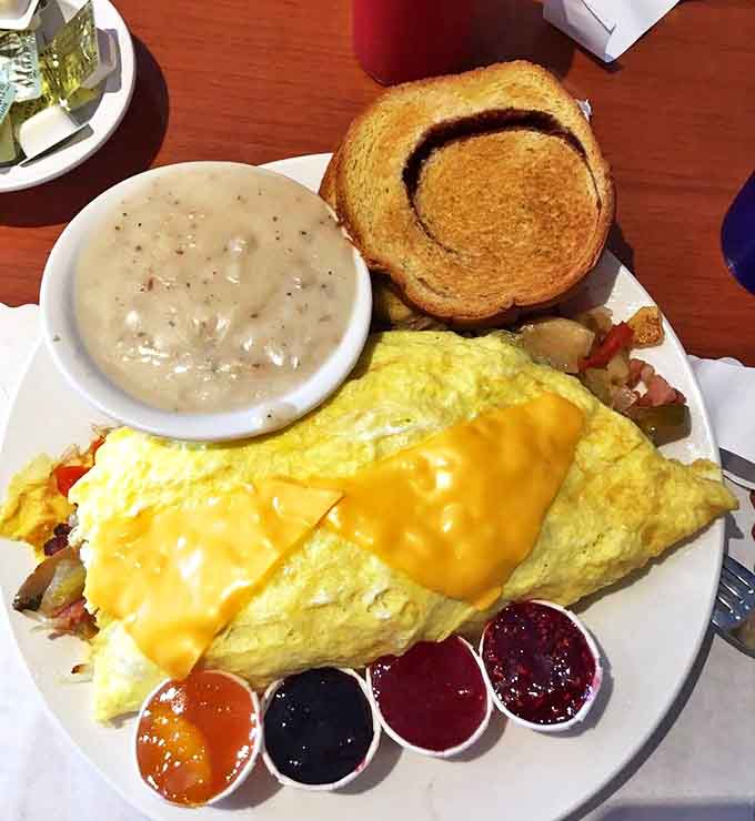 The Garbage Omelet contains everything but regret, proving that sometimes more really is more.