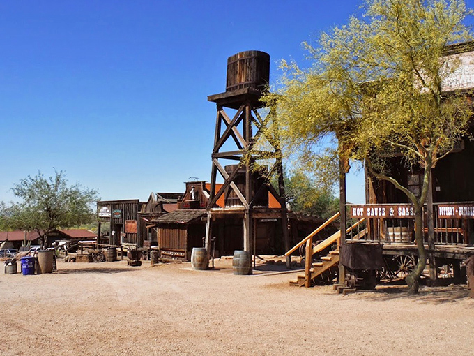 Weathered wood and rusty metal tell silent stories of boom times and bust, where hope once flowed like whiskey.