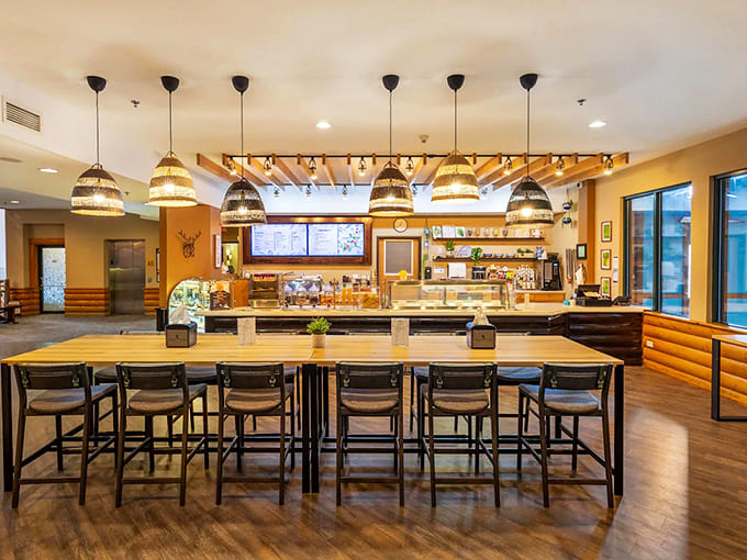 The dining area serves up family-friendly meals in a warm, welcoming atmosphere that feels like eating at a really nice friend's house.