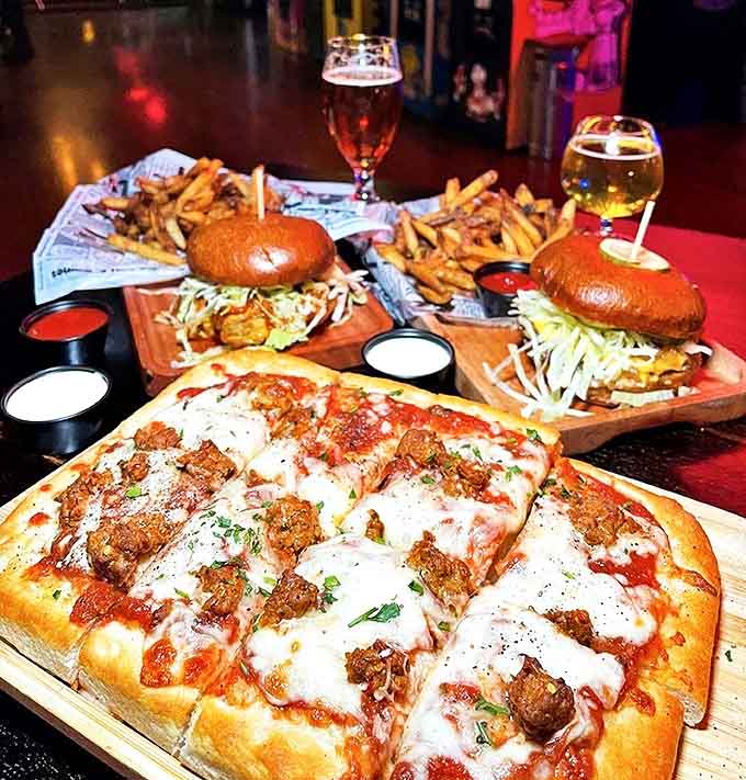 Pizza topped with what appears to be meatballs proves that sometimes the best innovations come from asking "why not?" instead of "why?"