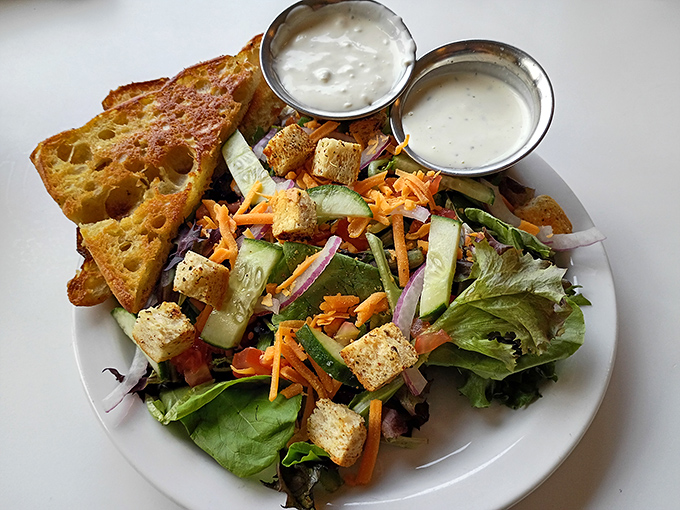 Fresh salads prove Oasis isn't just a one-trick pony – though that burger trick is pretty spectacular.