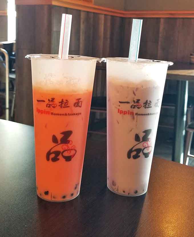 Bubble tea drinks provide sweet, refreshing accompaniment to savory dishes, complete with those fun tapioca pearls everyone loves.