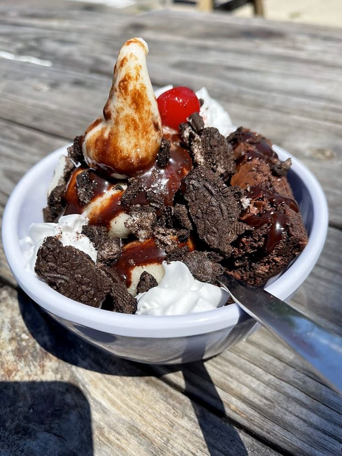 This brownie sundae situation looks like it could solve most of life's problems, or at least make you forget them temporarily.