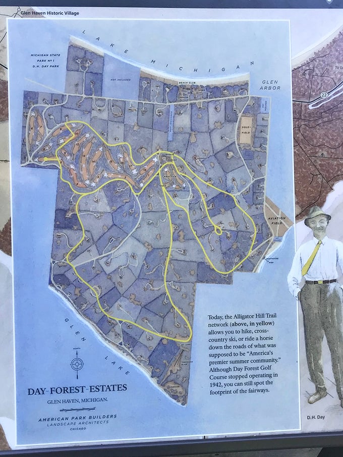 This vintage map reveals the master plan of Day-Forest Estates, where someone brilliantly decided that "golf course" wasn't nearly as cool as "national treasure."