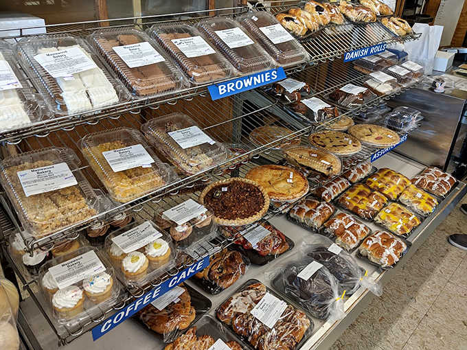 Pastry perfection on display &ndash; each treat lovingly arranged like edible art, making decision-making the day's most delicious challenge.