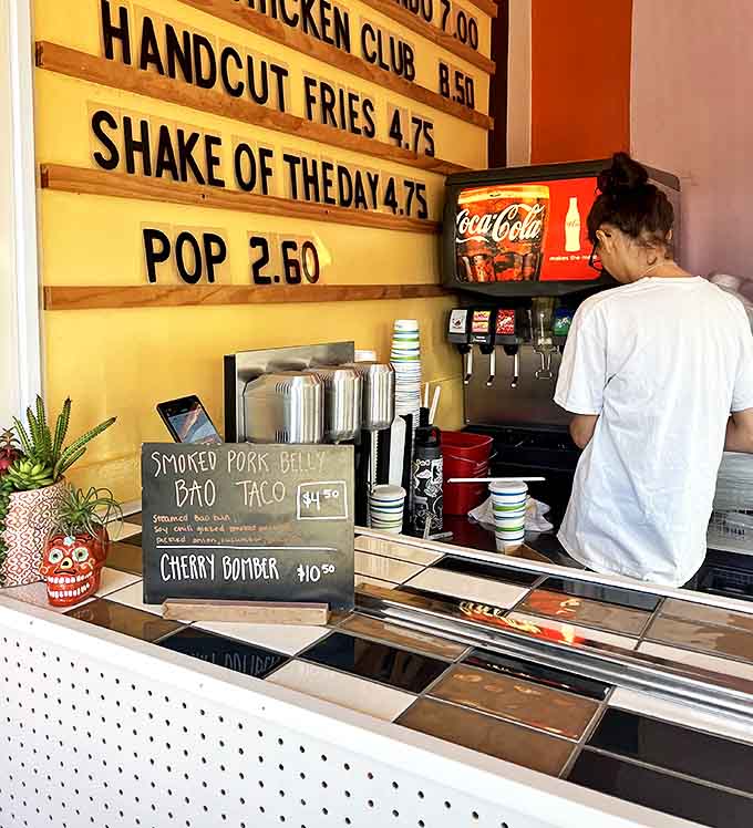 Counter: Behind this unassuming counter, culinary magic happens daily – where shake specials are born and burger dreams come true.