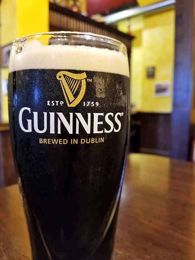 A properly poured Guinness with that perfect cascade and creamy head signals a pub that respects the craft of beer.