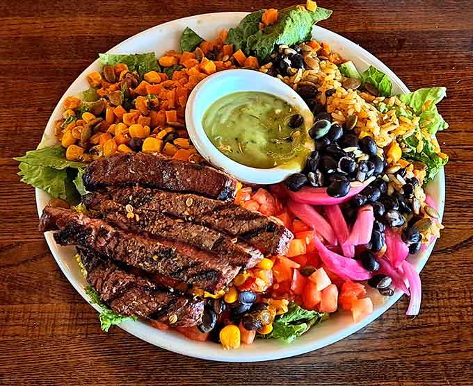 The Southwest Bowl brings color and freshness to the table, proving Parker's can do light and healthy without sacrificing flavor.