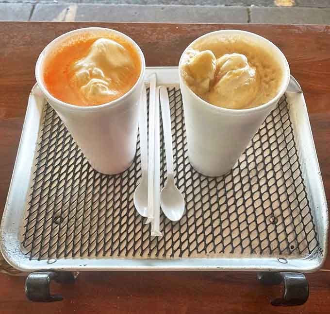 Root beer floats that defy gravity &ndash; ice cream slowly melting into creamy root beer creates a dessert that's greater than the sum of its parts.