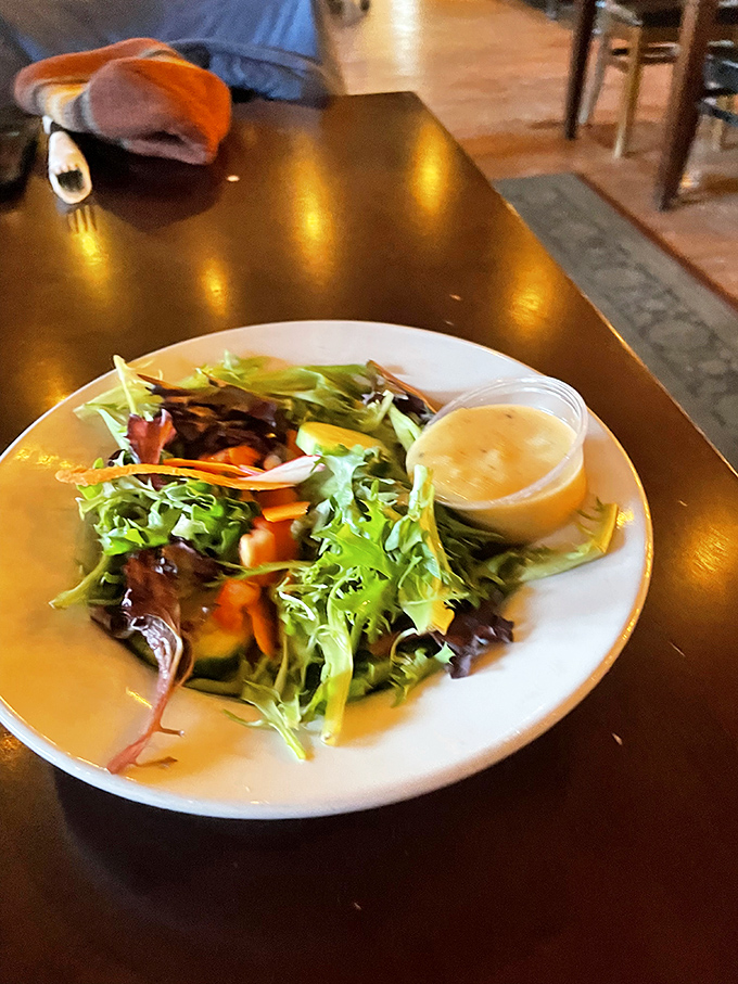 Even a simple side salad gets the royal treatment here &ndash; crisp greens, rainbow vegetables, and house-made dressing that might make you forget about the main course.