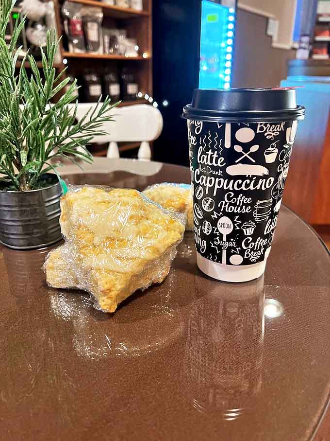 Golden-crusted scones keep company with steaming coffee &ndash; a pairing so perfect it should have its own holiday.