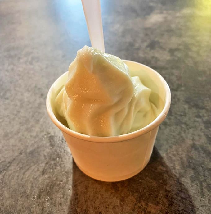 Soft-serve swirls of mocha and shamrock flavors taste exactly like childhood summers, even when consumed indoors during winter.