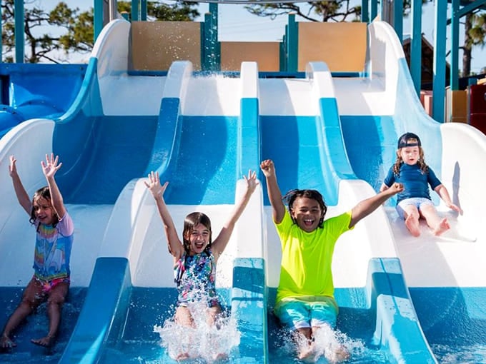 Splash Cove: Where little adventurers test their aquatic courage on slides perfectly sized for pint-sized pirates.