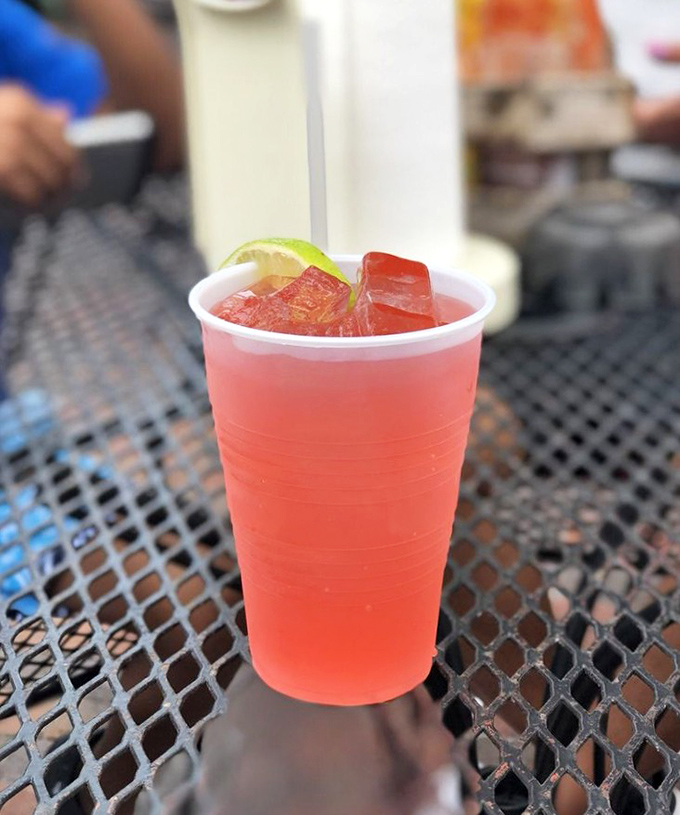 Strawberry margarita: Ruby red refreshment that's the perfect antidote to Key West heat – sweet, tart, and dangerously sippable between bites of spicy tacos.