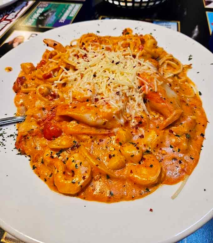 Ribbons of pasta swimming in creamy sauce, topped with a generous snowfall of Parmesan, this is comfort in a bowl.