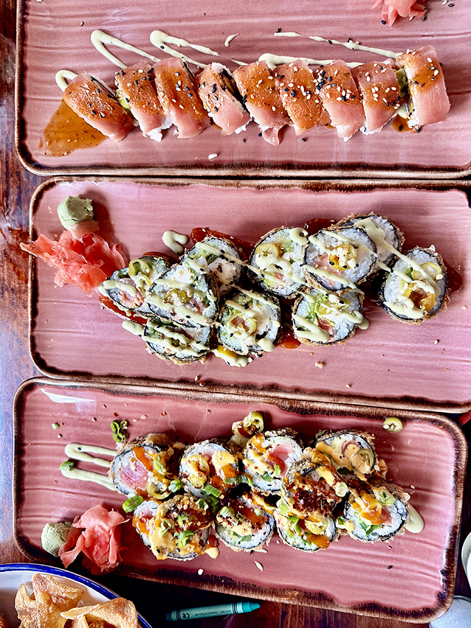 Artfully arranged sushi proves the kitchen's versatility&mdash;each piece a perfect balance of texture, flavor, and visual appeal.