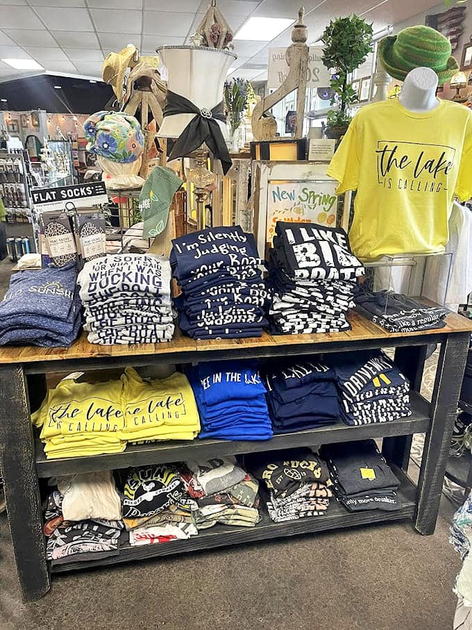 Graphic tees proclaim lake life enthusiasm with slogans that range from heartwarming to hilariously snarky. Wearing your personality has never been so comfortable!