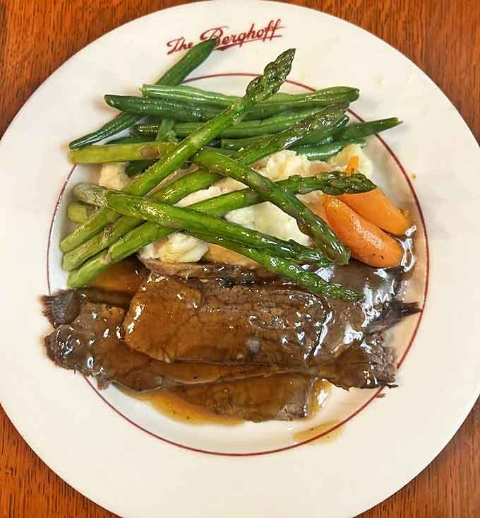 This marinated pot roast with red cabbage and sp&auml;tzle is basically a warm hug in edible form.