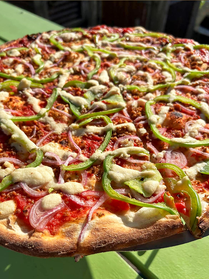 Who says vegan can't be indulgent? This plant-based pizza proves that thoughtful ingredient combinations can create magic without animal products.