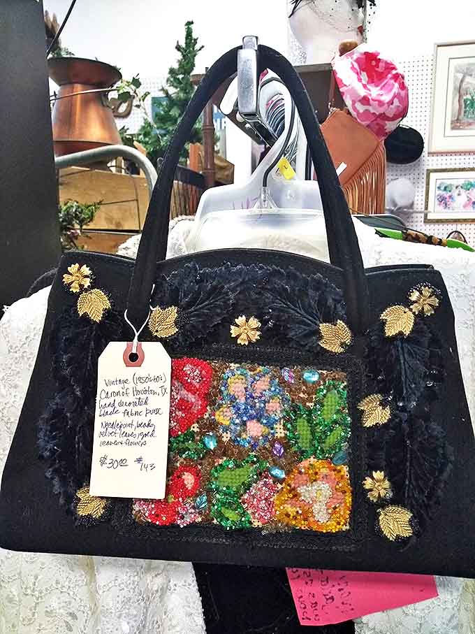 Thousands of tiny beads tell a story of craftsmanship in this vintage handbag, where every stitch represents hours of meticulous handwork.