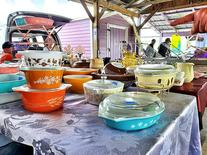 Vintage Pyrex in harvest colors evokes nostalgic kitchen memories &ndash; these durable classics still ready to serve another generation of family meals.
