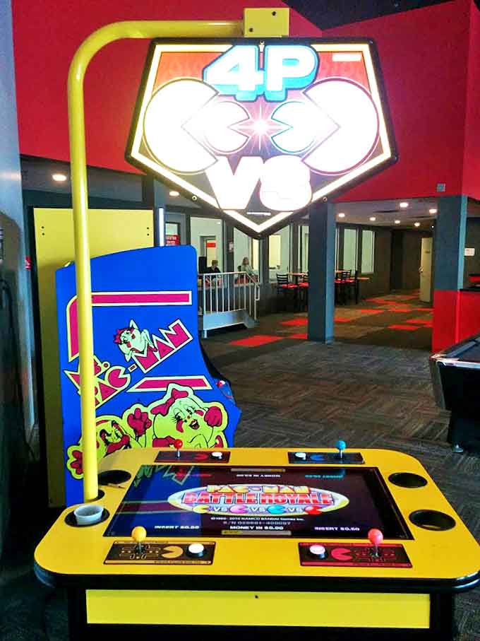 Arcade games line the walls like a museum of joy, from retro classics that parents recognize to cutting-edge experiences that make kids say "just one more game, please!"