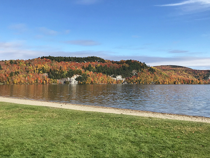 Nature's palette: Crystal Lake in autumn &ndash; where every tree competes to create the most stunning reflection.