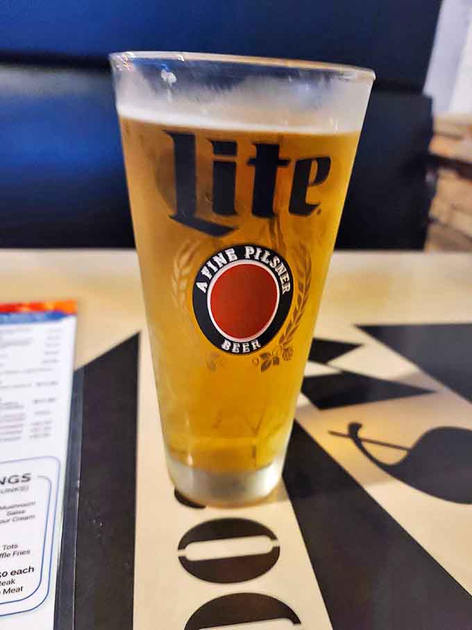 A perfectly poured beer &ndash; because what goes better with MST's legendary wraps than a cold one?