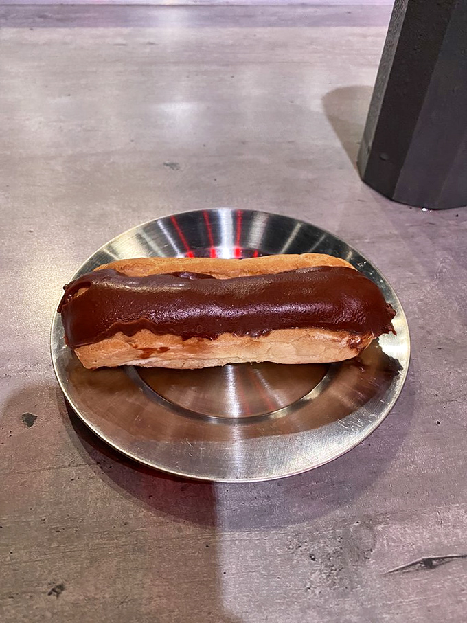 This chocolate &eacute;clair might not be historically accurate medieval fare, but after jousting and sword fights, who's checking for authenticity?