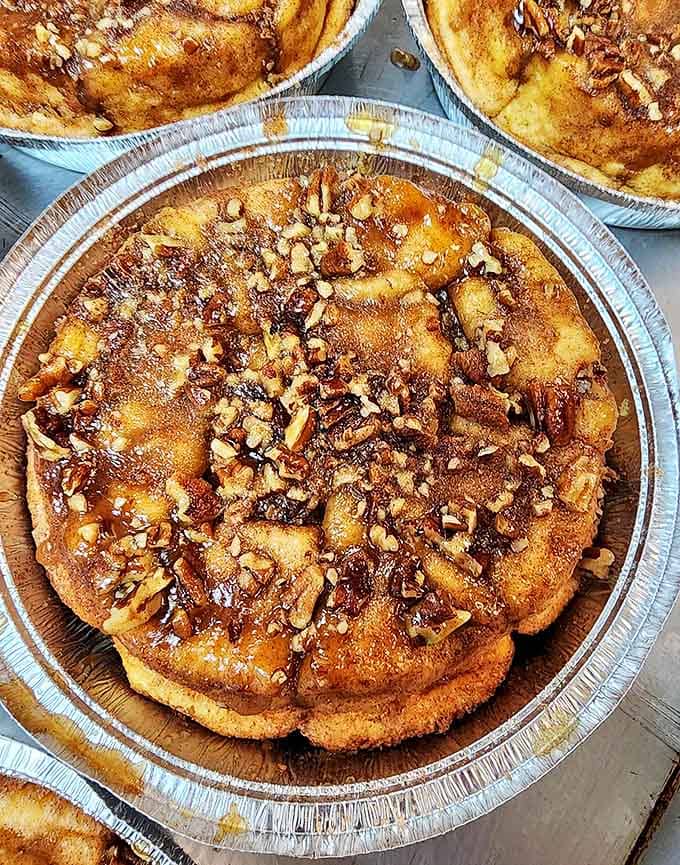 Monkey bread: Cinnamon-sugar heaven in a pan – this pull-apart delight with its caramelized pecans is what breakfast dreams are made of.
