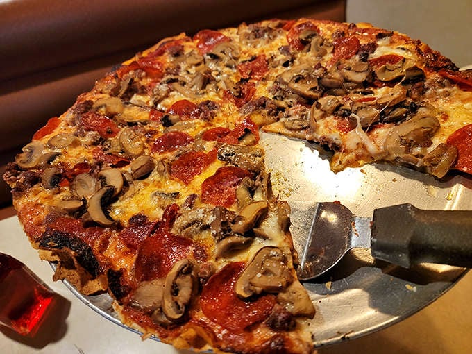 Classic pepperoni and mushroom pizza proves simplicity can be sublime &ndash; crispy-edged pepperoni and earthy mushrooms in perfect harmony.